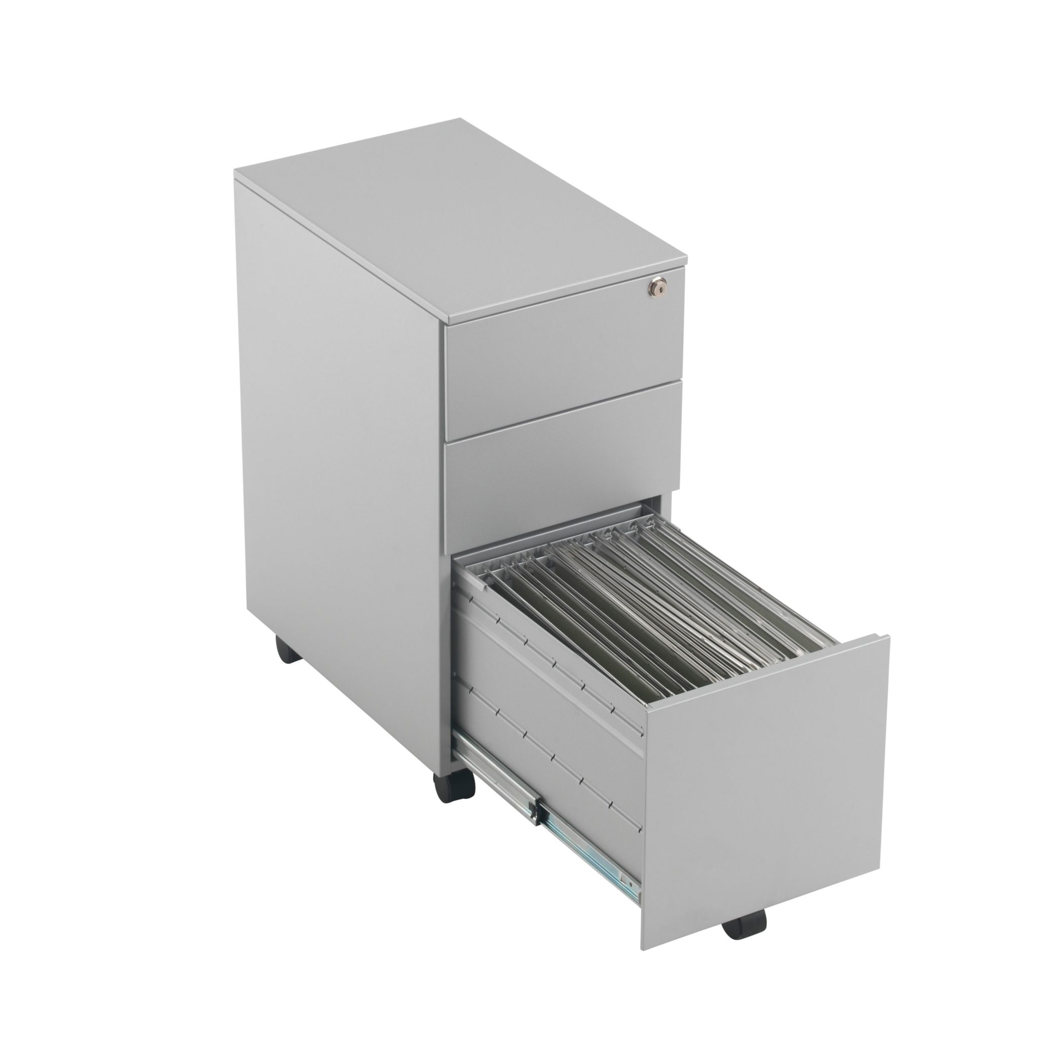 Slimline Steel Mobile Pedestal | Compact & Secure Office Storage