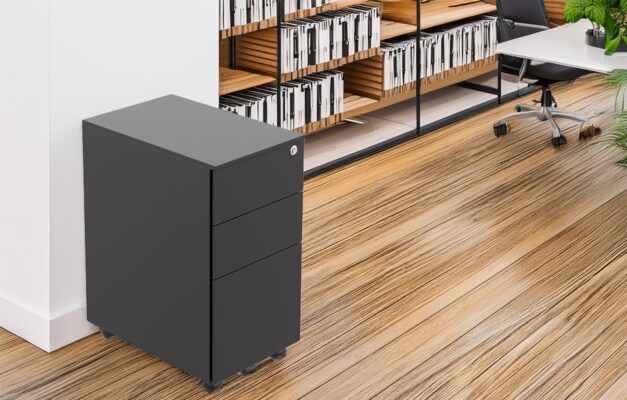 Slimline Steel Mobile Pedestal | Compact & Secure Office Storage
